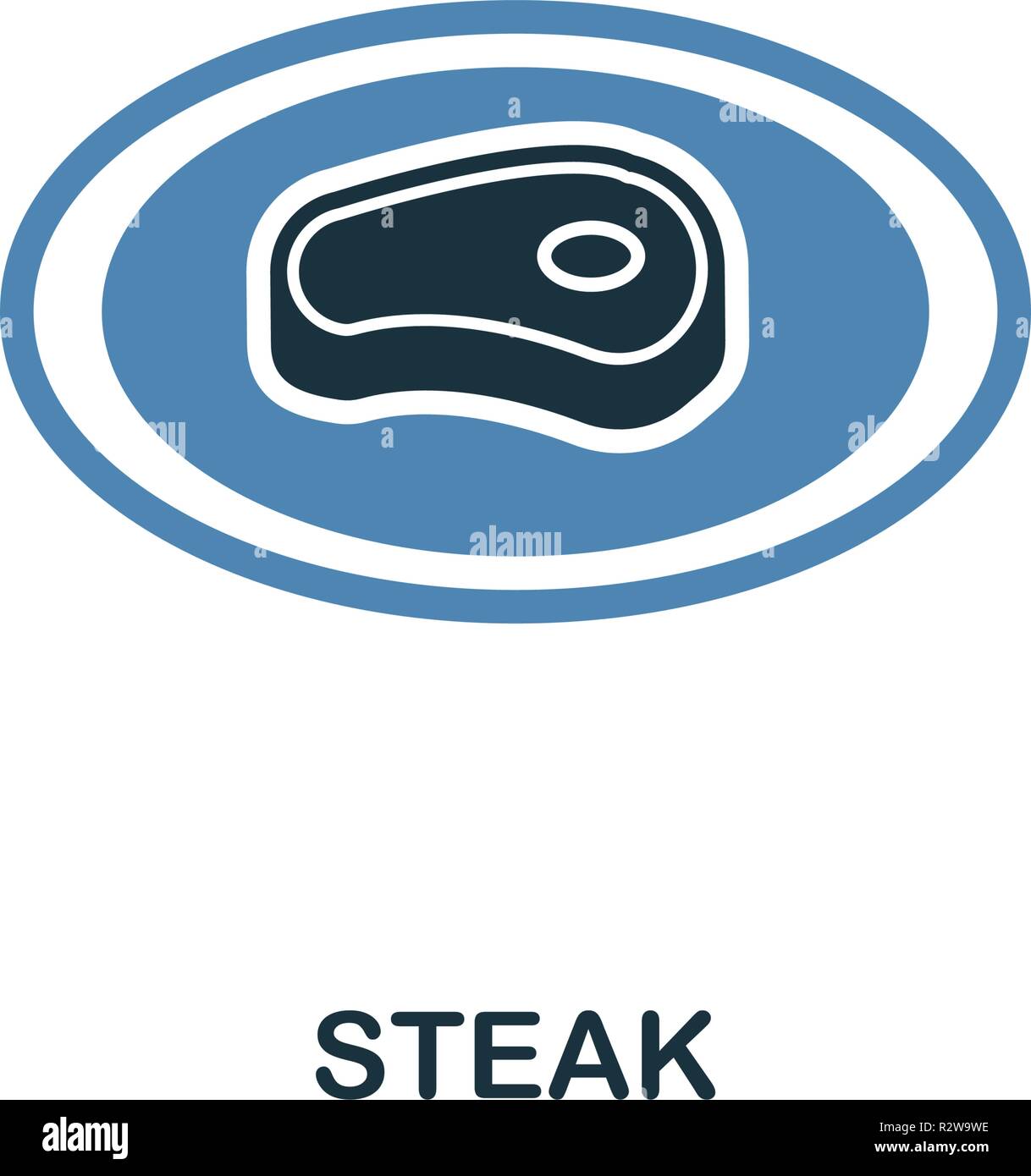 Steak icon. Two colors design style from meal icons collection. Simple ...