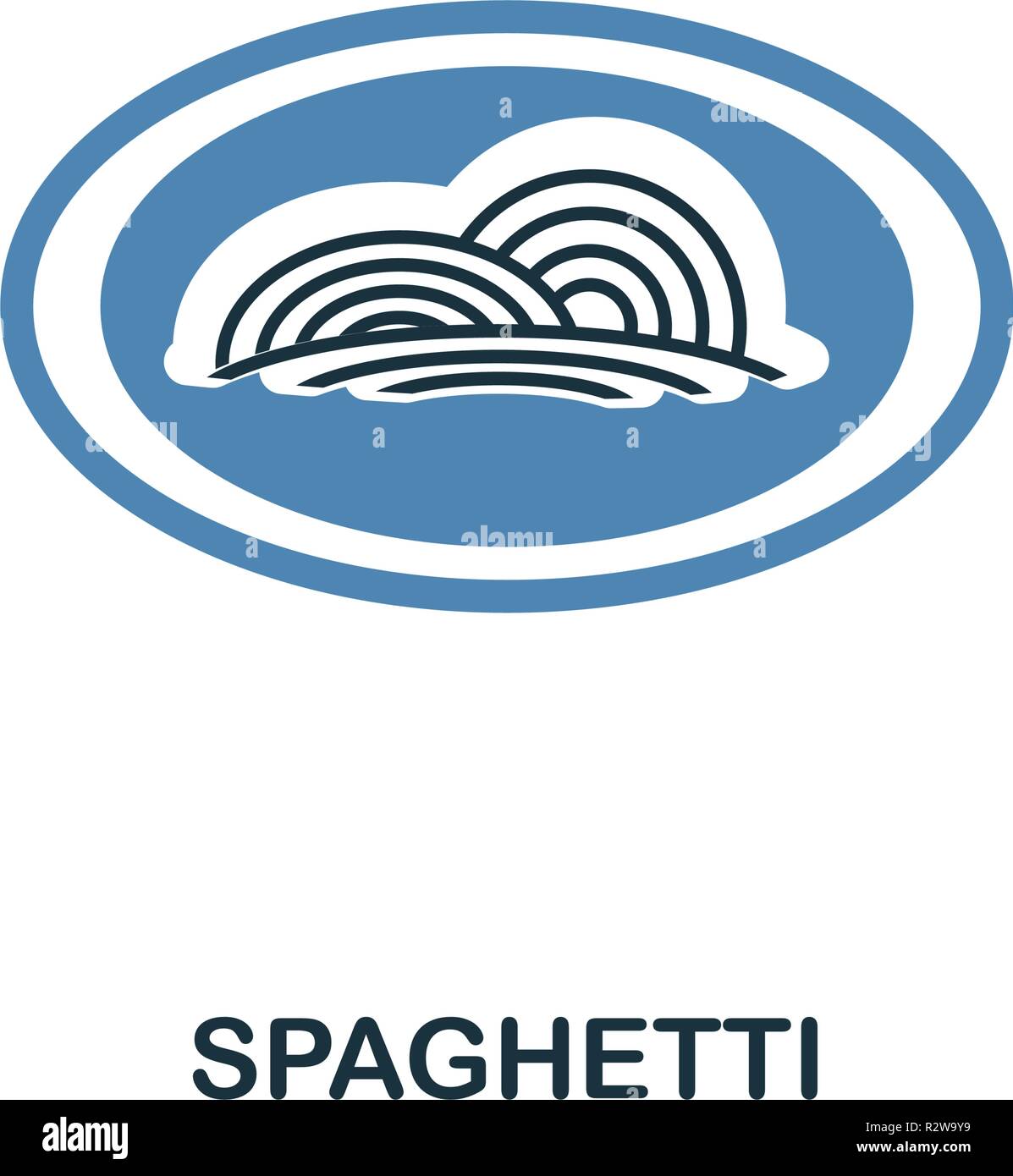 Spaghetti icon. Two colors design style from meal icons collection ...