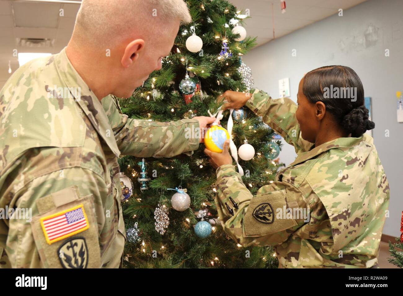 Command Sgt. Major Allen Brooks, left, 163rd Military Intelligence ...