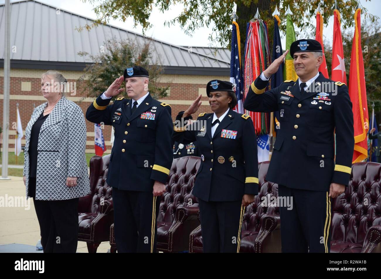 The official party opens the ceremony for the reopening of the Army ...