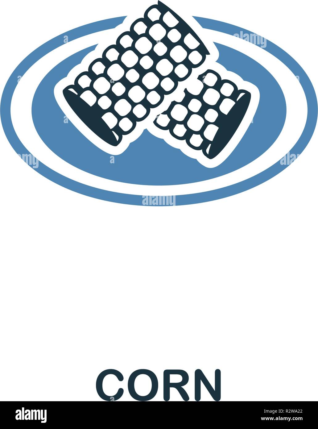 Corn icon. Two colors design style from meal icons collection. Simple ...
