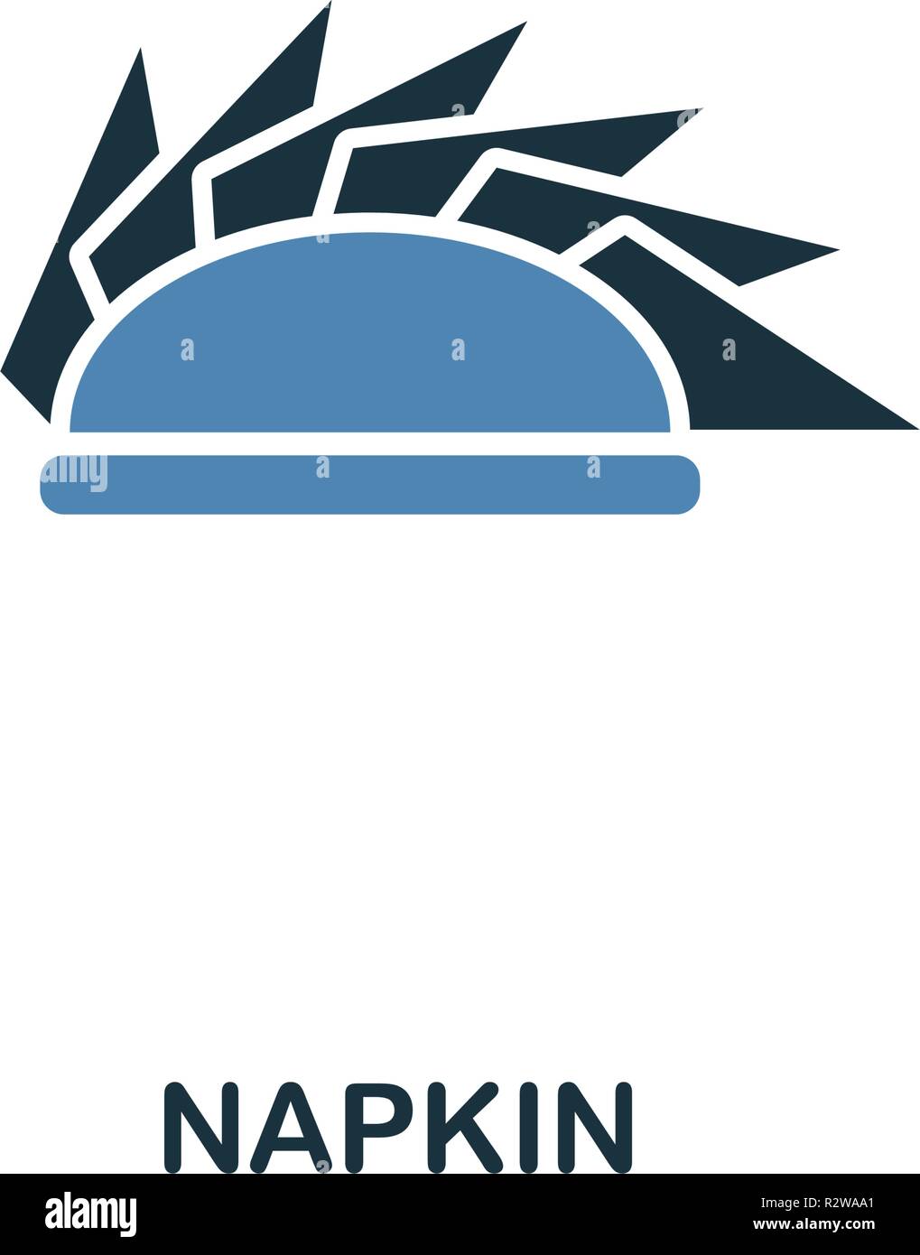 Napkin icon. Two colors design style from meal icons collection. Simple ...