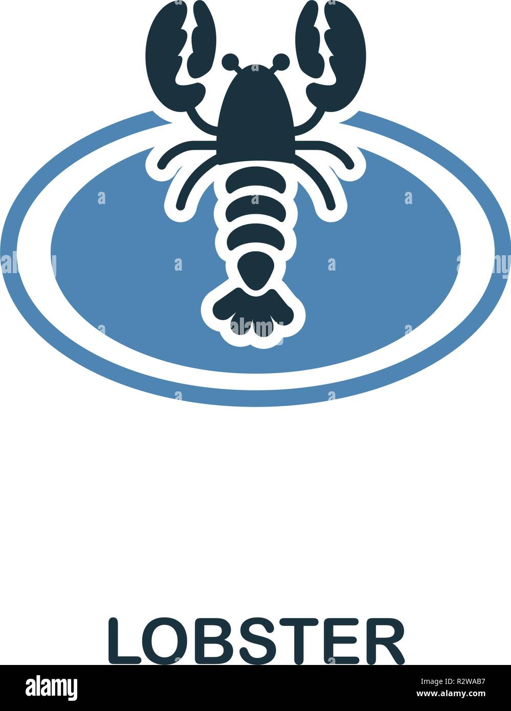 Lobster icon. Two colors design style from meal icons collection ...