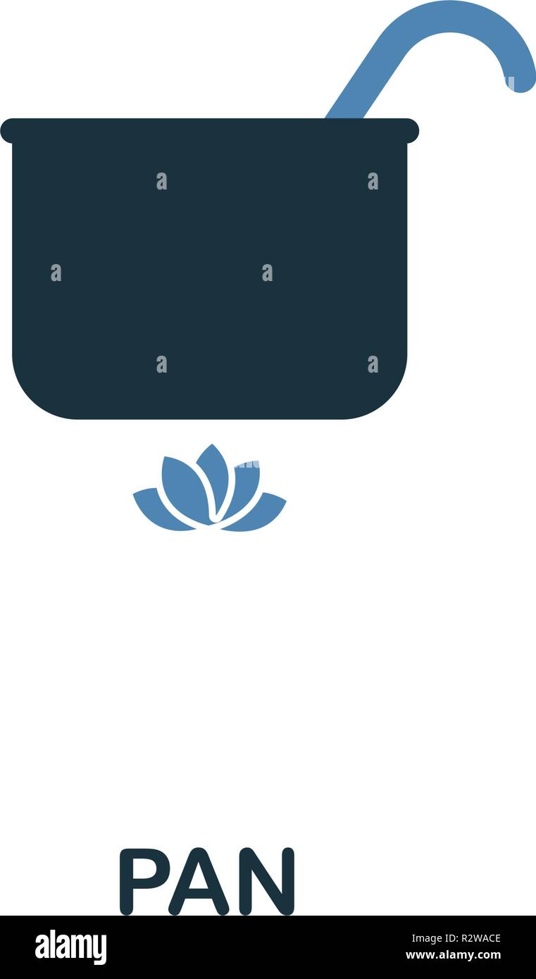 Pan icon. Two colors design style from meal icons collection. Simple ...
