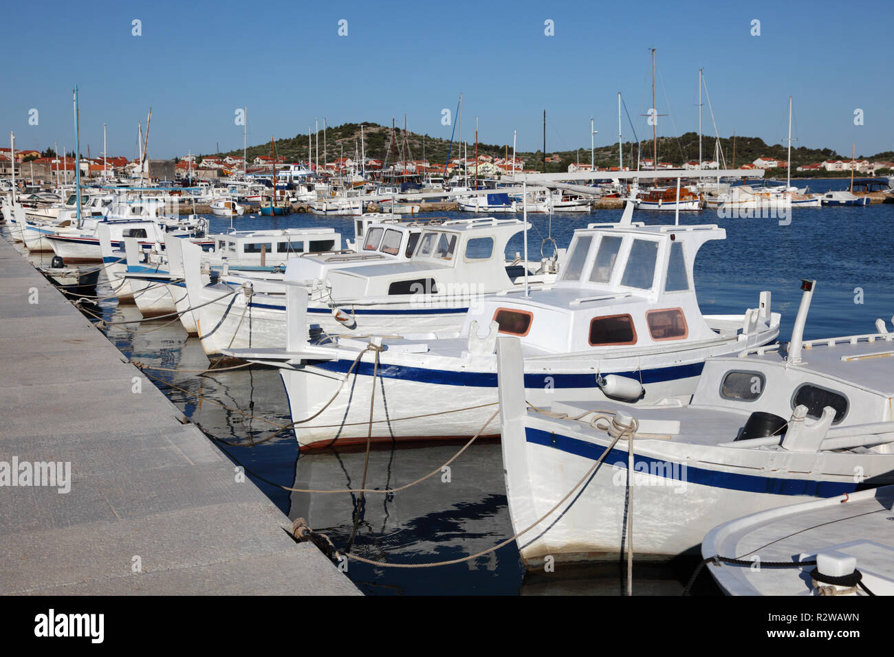 fishing boats in croatia Stock Photo - Alamy