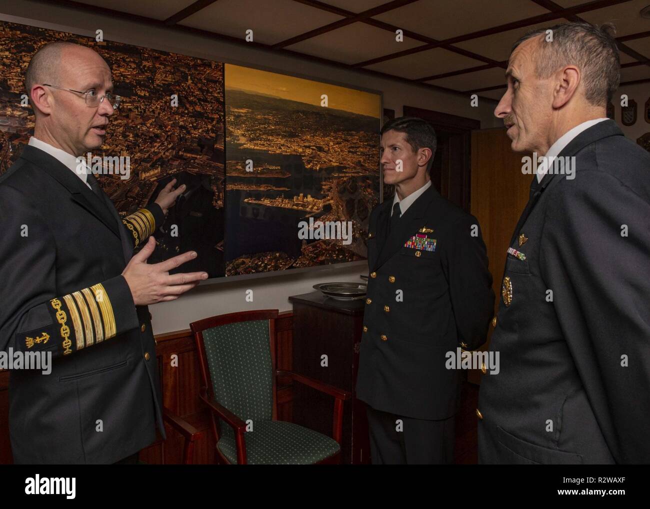 OSLO, Norway (Nov. 14, 2018) Capt. Joseph O’Brien, commanding officer ...