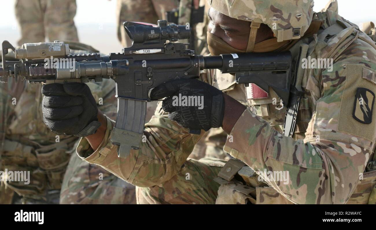 UM HATTAH, Qatar – A U.S. Army Soldier from Charlie Company, 2nd ...