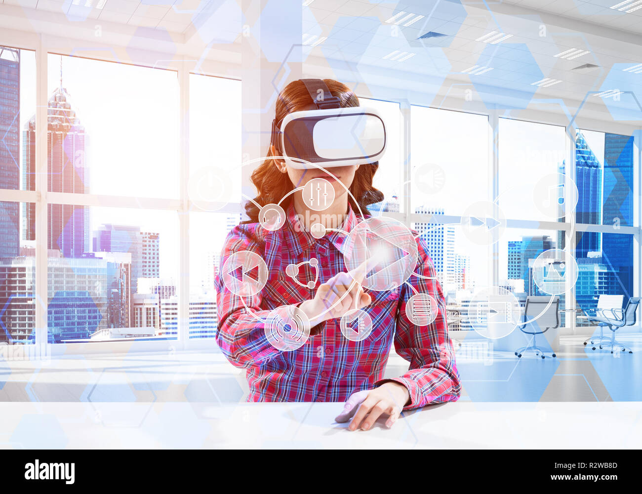 Virtual reality experience Stock Photo - Alamy