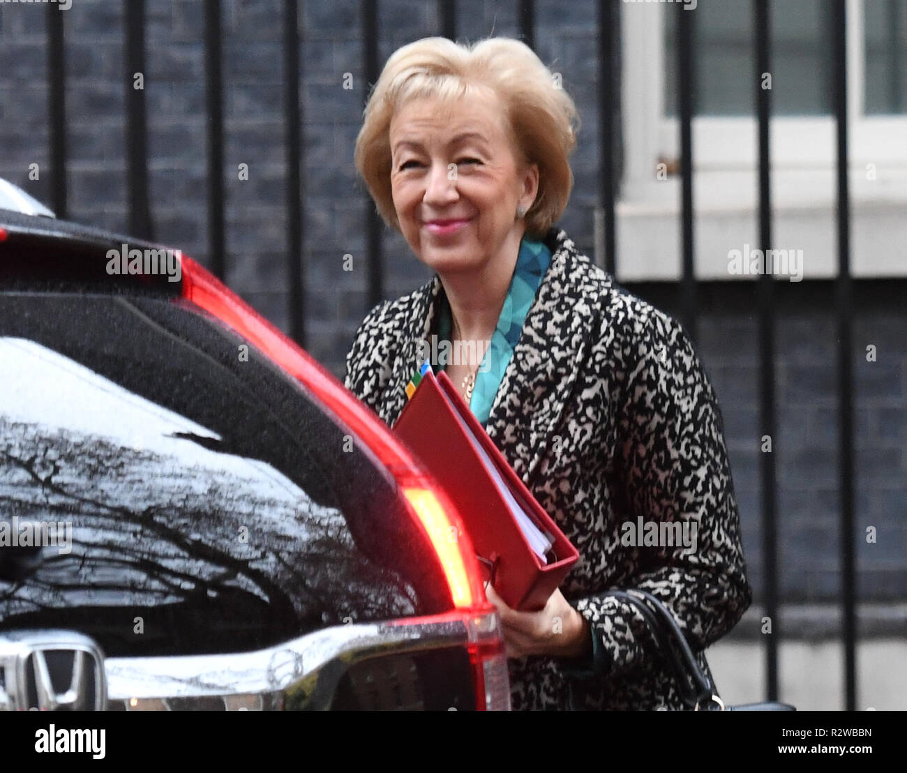 Leader of the House of Commons Andrea Leadsom arrives in Downing Street ...