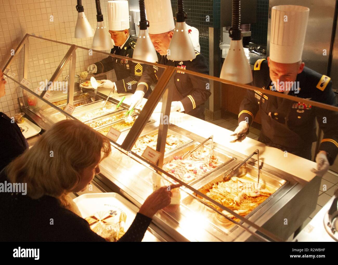 Soldiers and staff members of the Alexis St. Martin Dining Facility at ...