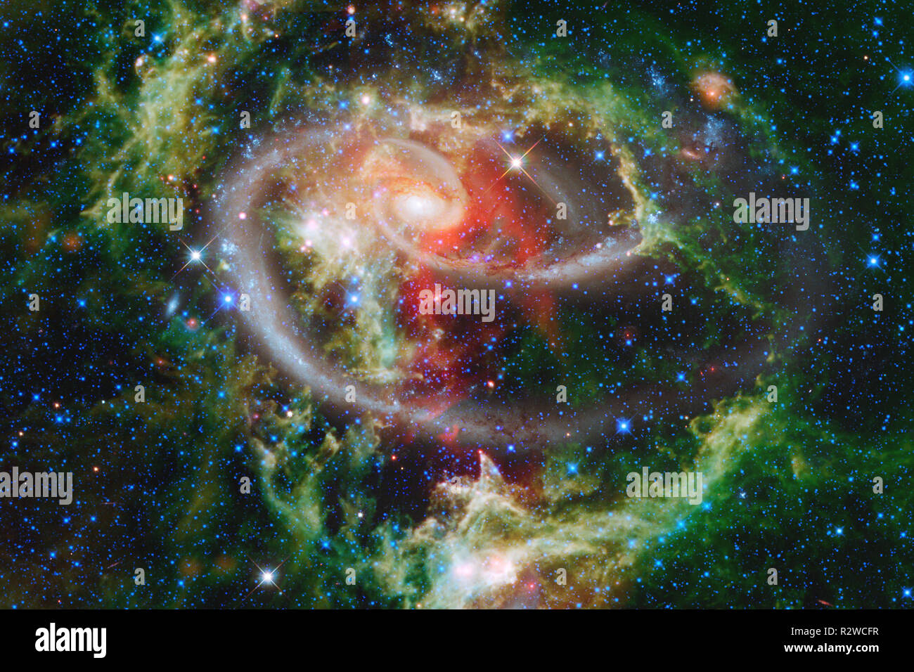 Universe scene with stars and galaxies in deep space showing the beauty ...