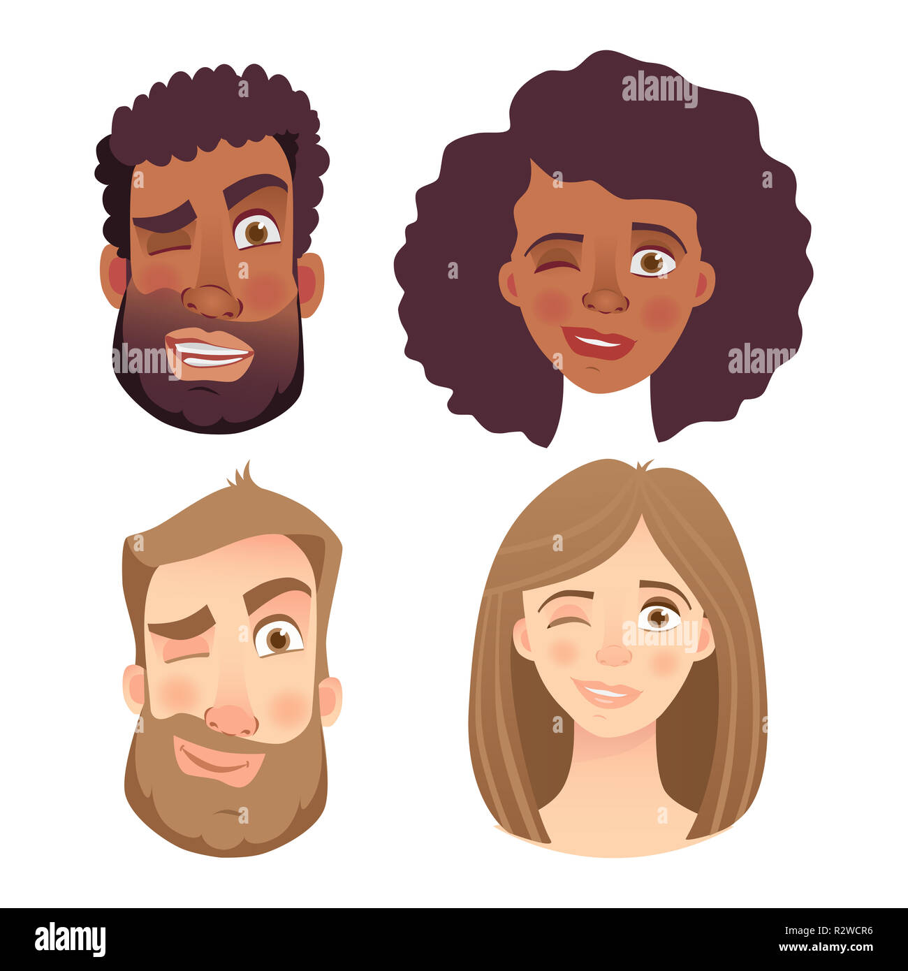 Woman satisfied face expression Cut Out Stock Images & Pictures - Alamy