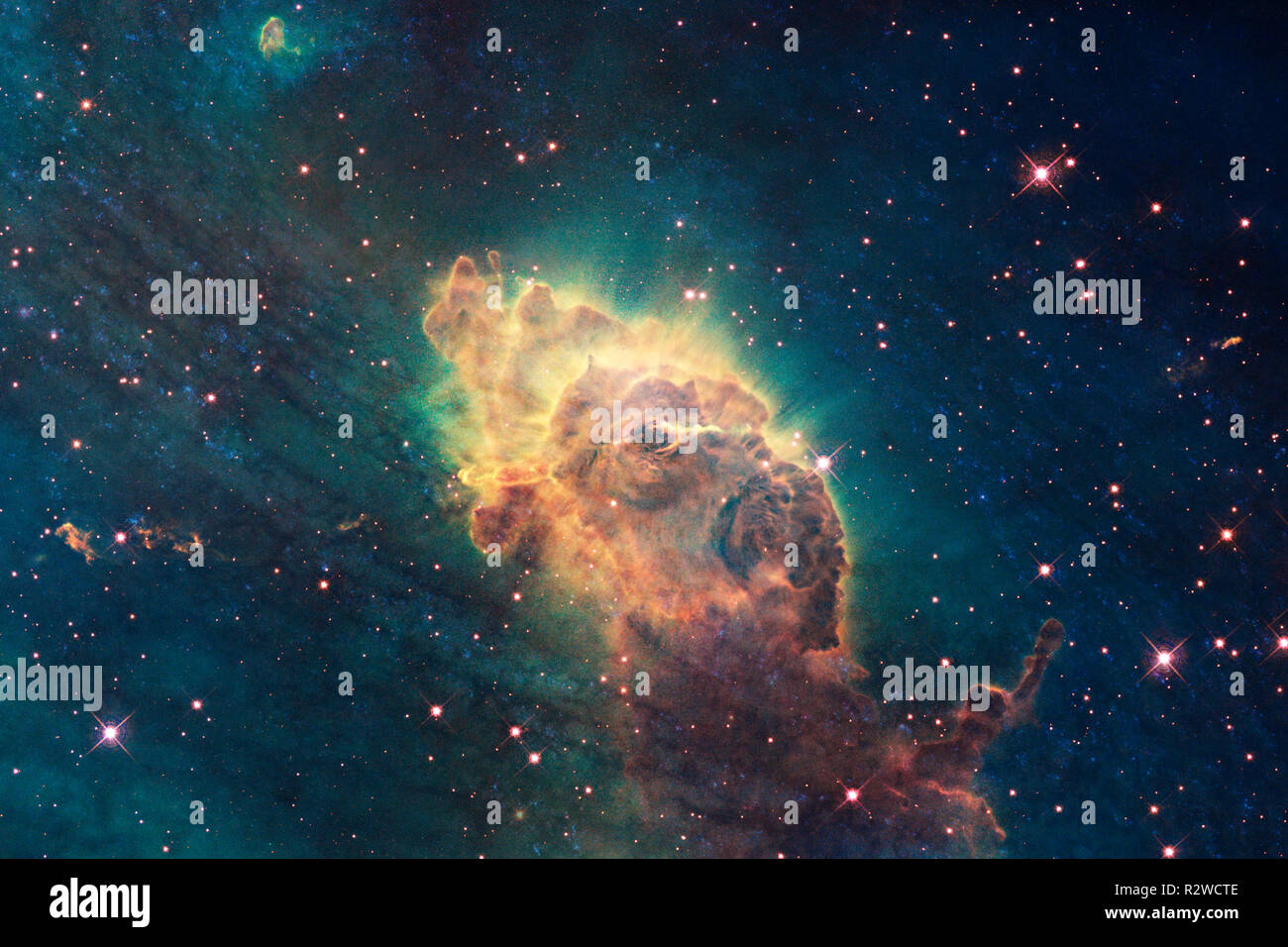 Beautiful nebula and bright stars in outer space, glowing mysterious ...