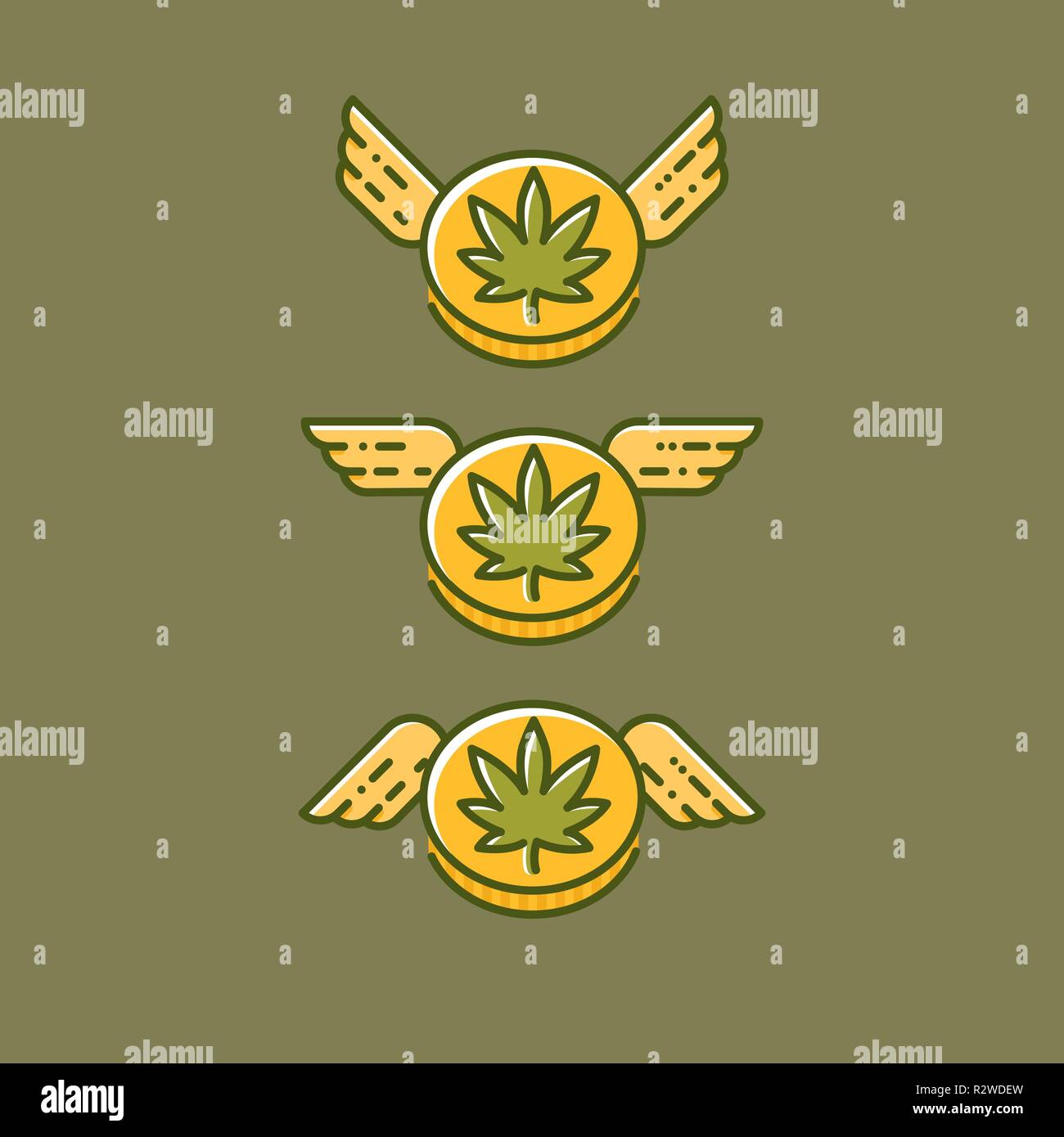 Coin money wings icon Stock Vector Images - Alamy