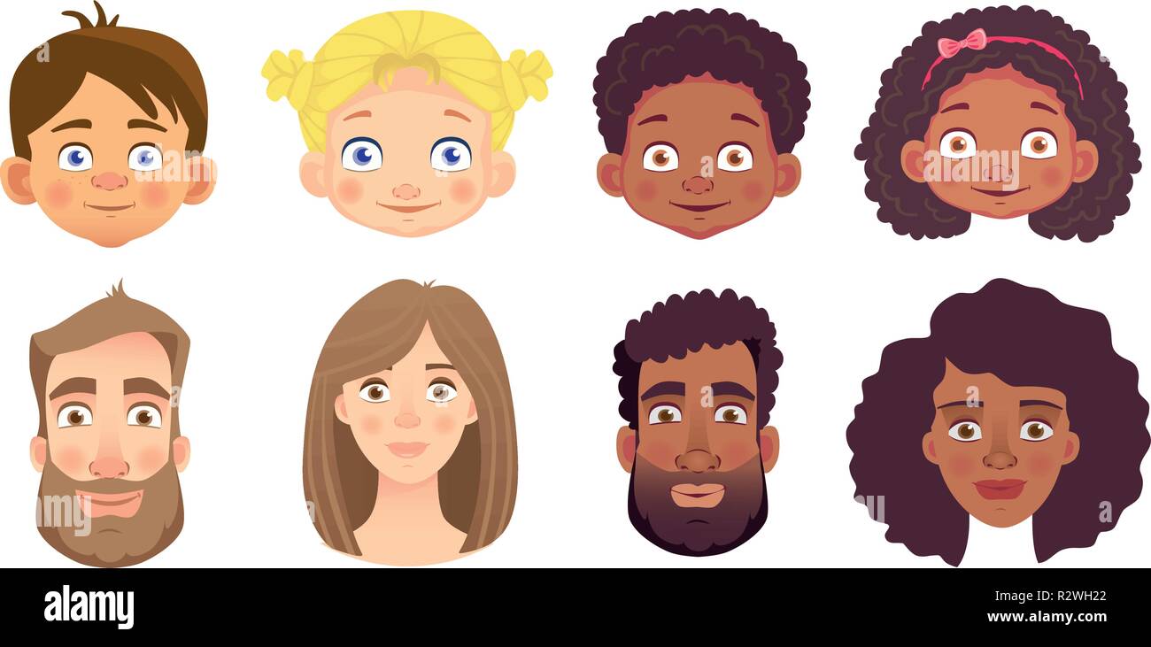 Emotions of human face set. Facial expression. Avatar vector ...