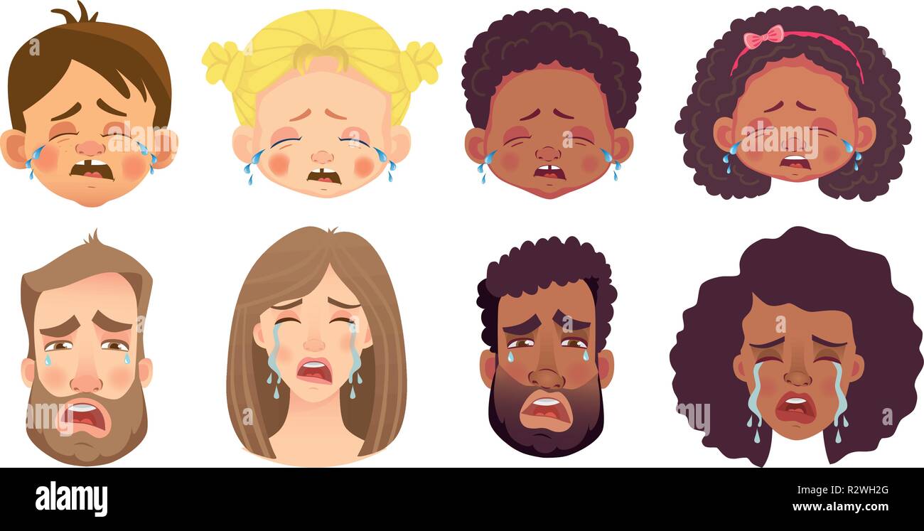 Emotions of human face set. Facial expression. Avatar vector ...