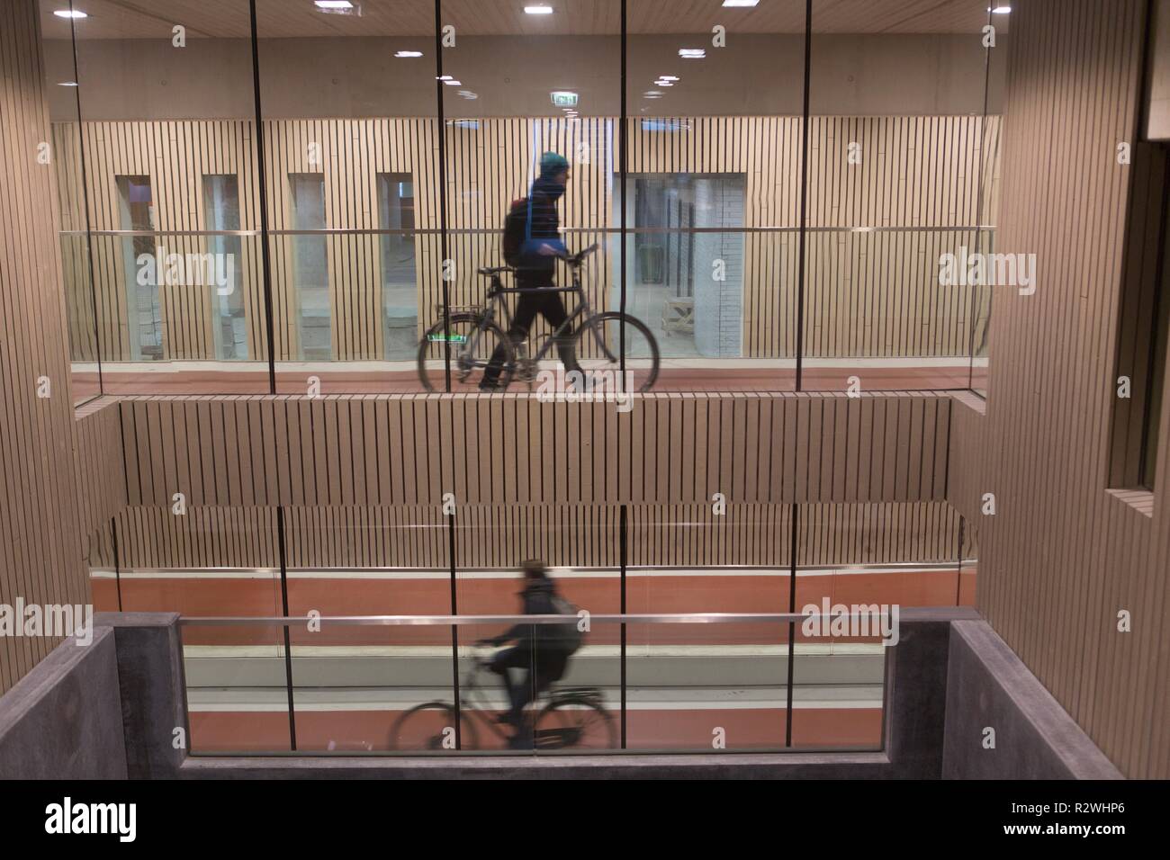 Bicycle parking garage at Utrecht Central Station. The biggest bike ...