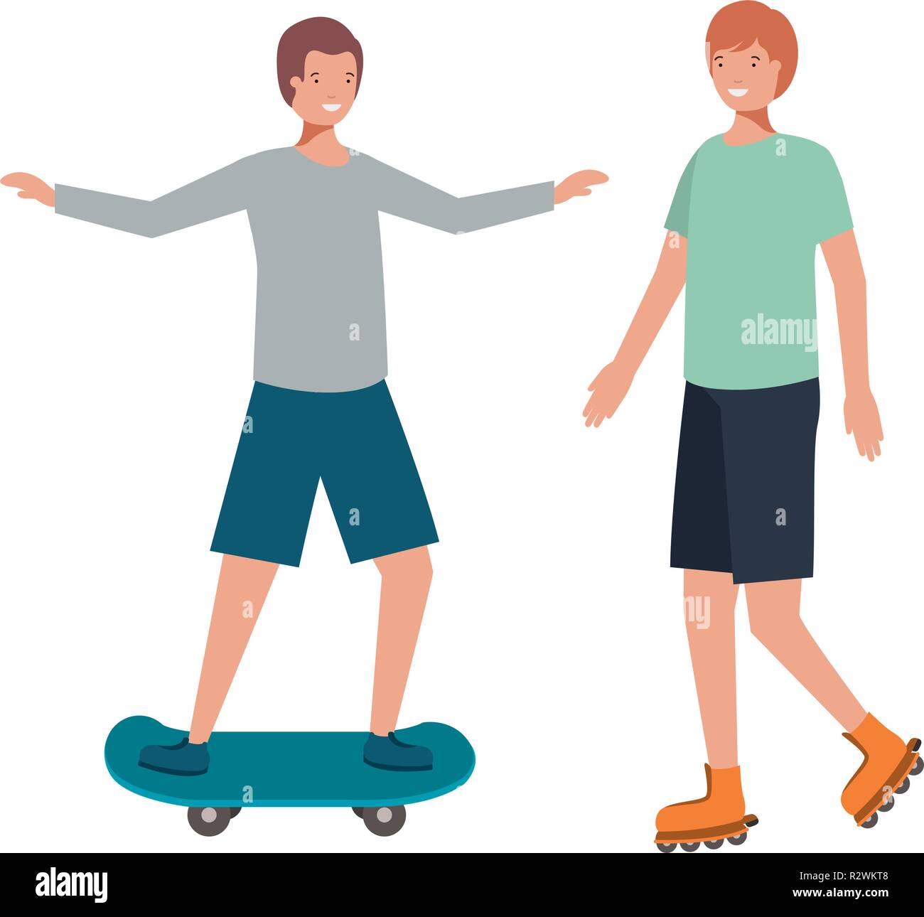 young boys practicing sports characters Stock Vector Image & Art - Alamy