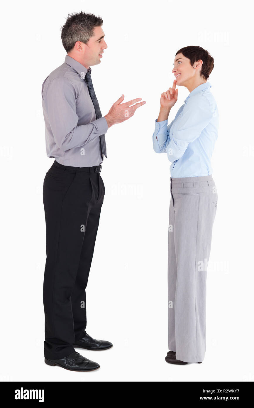 Office workers talking laughing Cut Out Stock Images & Pictures - Alamy