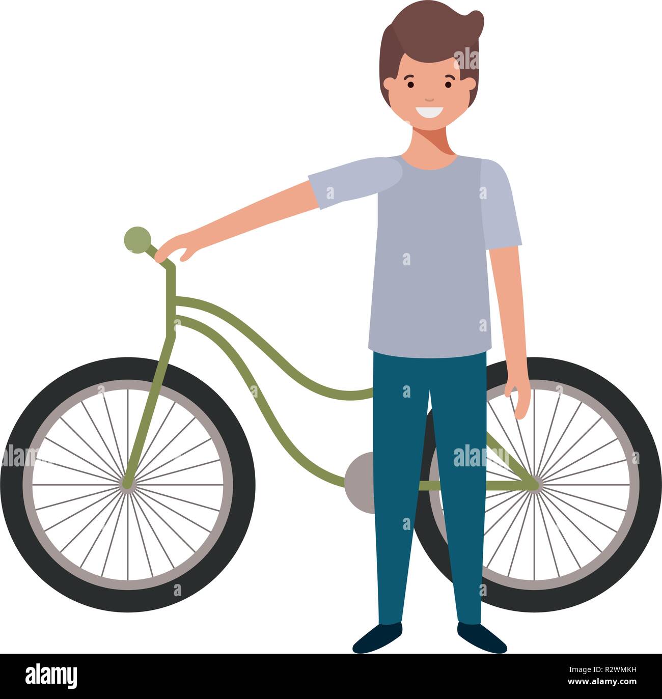 boy with bicycle avatar character Stock Vector Image & Art - Alamy