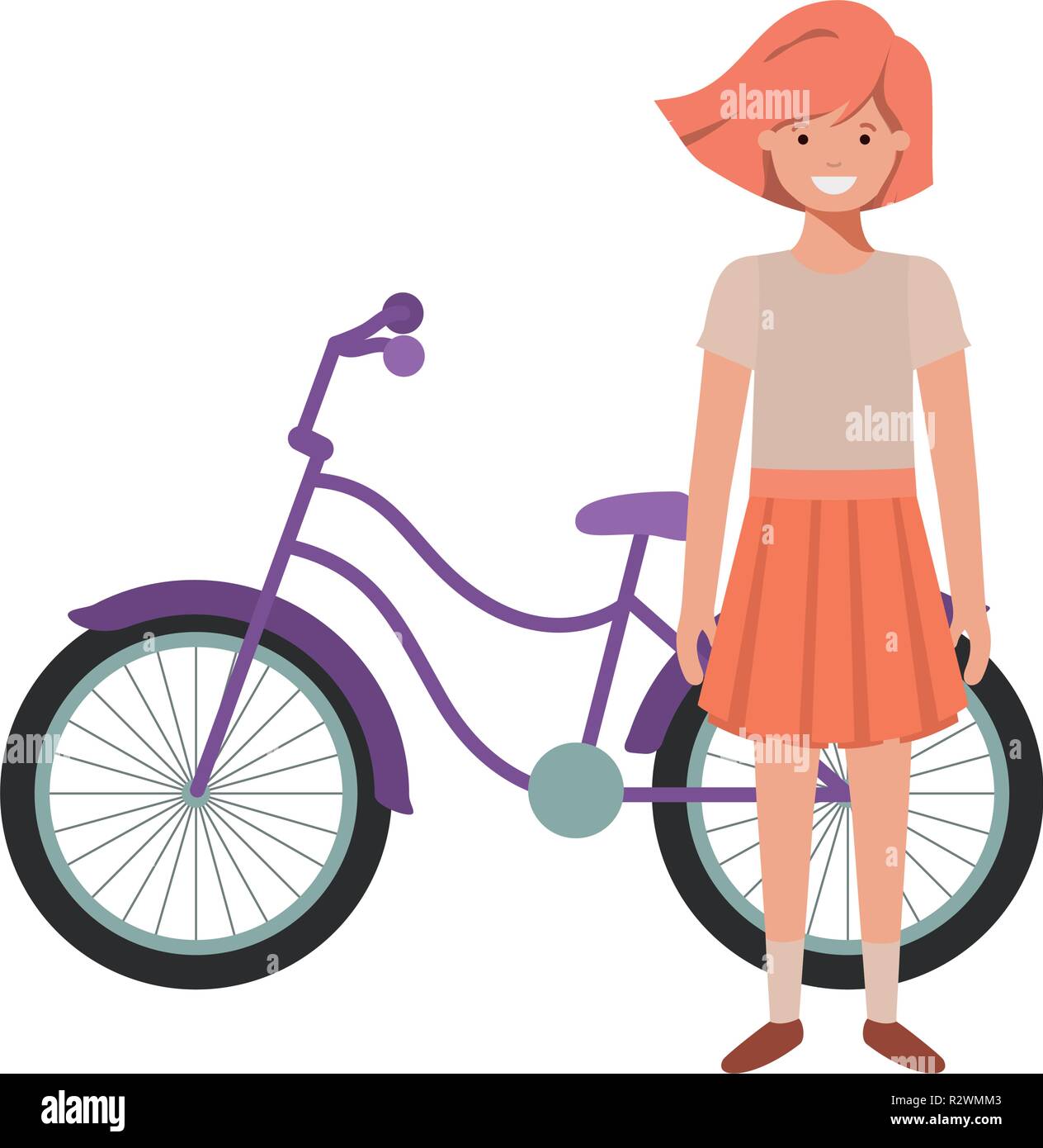 girl with bicycle avatar character Stock Vector Image & Art - Alamy