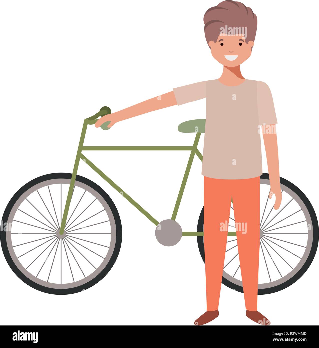 boy with bicycle avatar character Stock Vector Image & Art - Alamy
