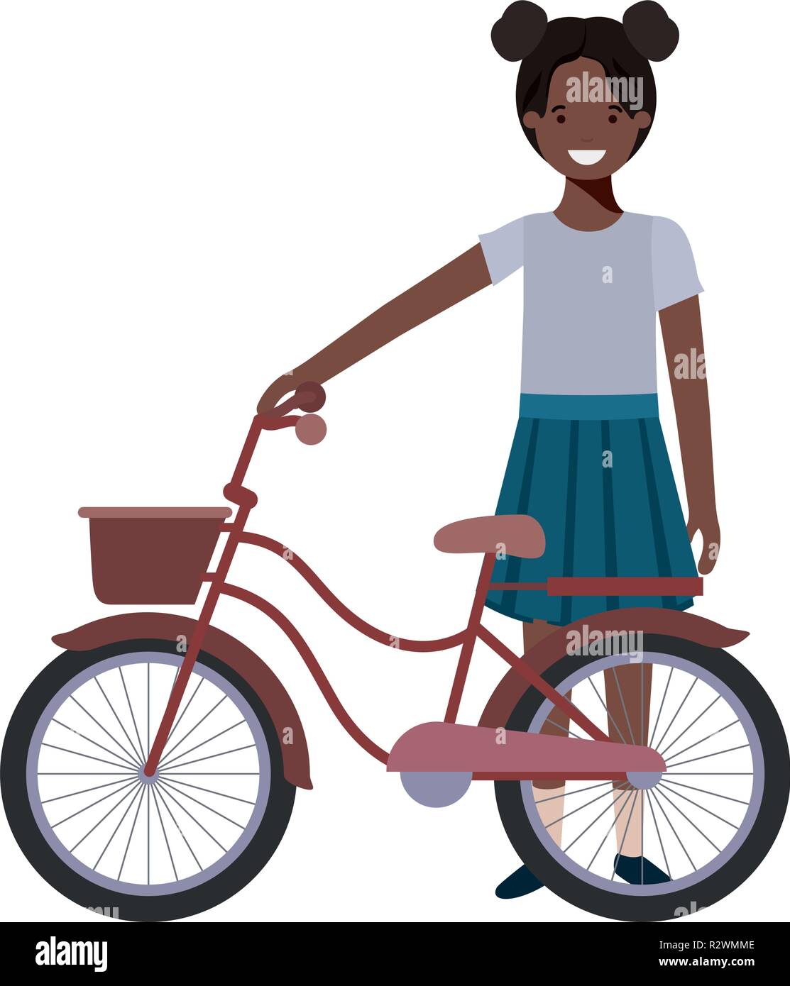 girl with bicycle avatar character Stock Vector Image & Art - Alamy