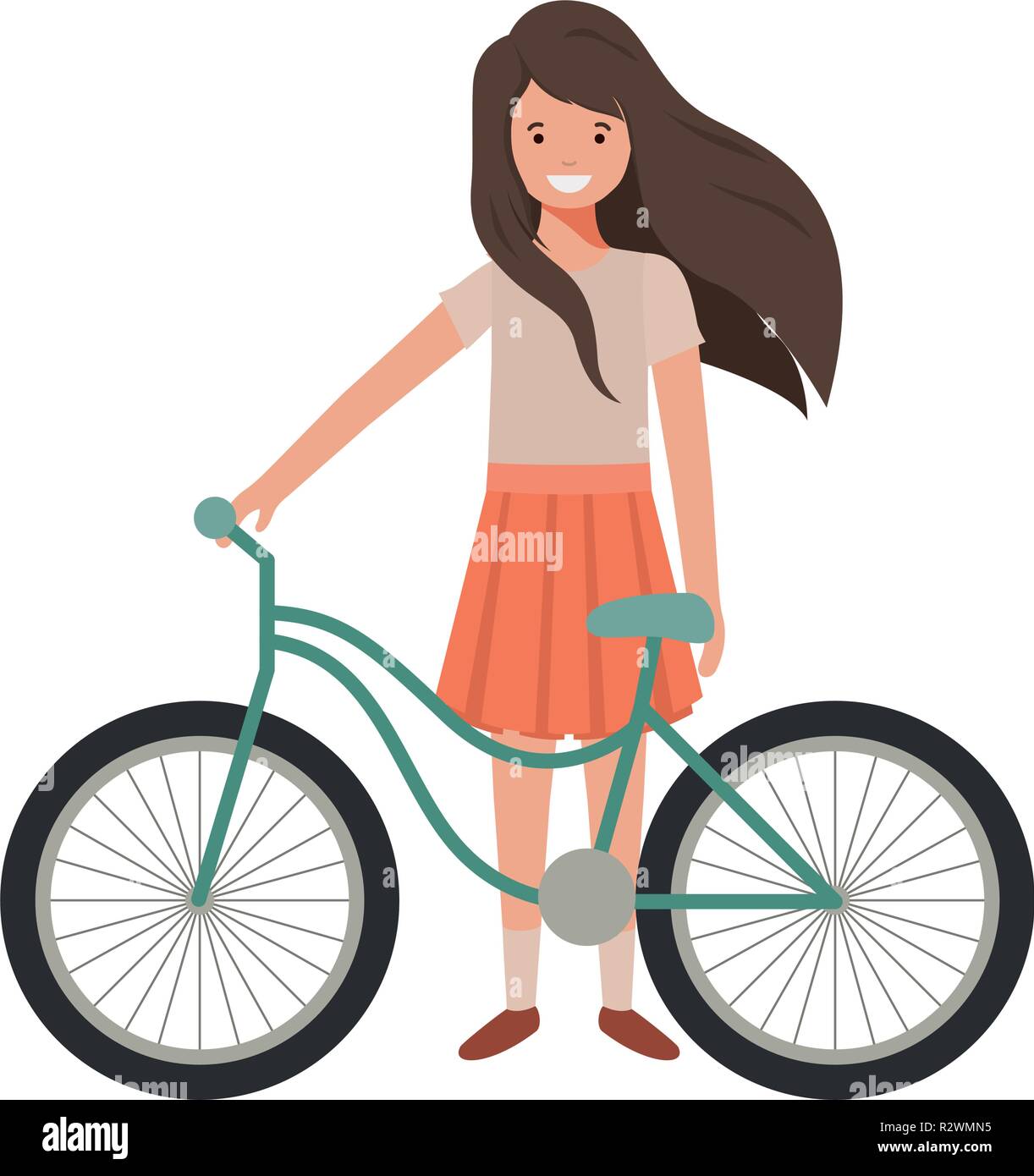 girl with bicycle avatar character Stock Vector Image & Art - Alamy