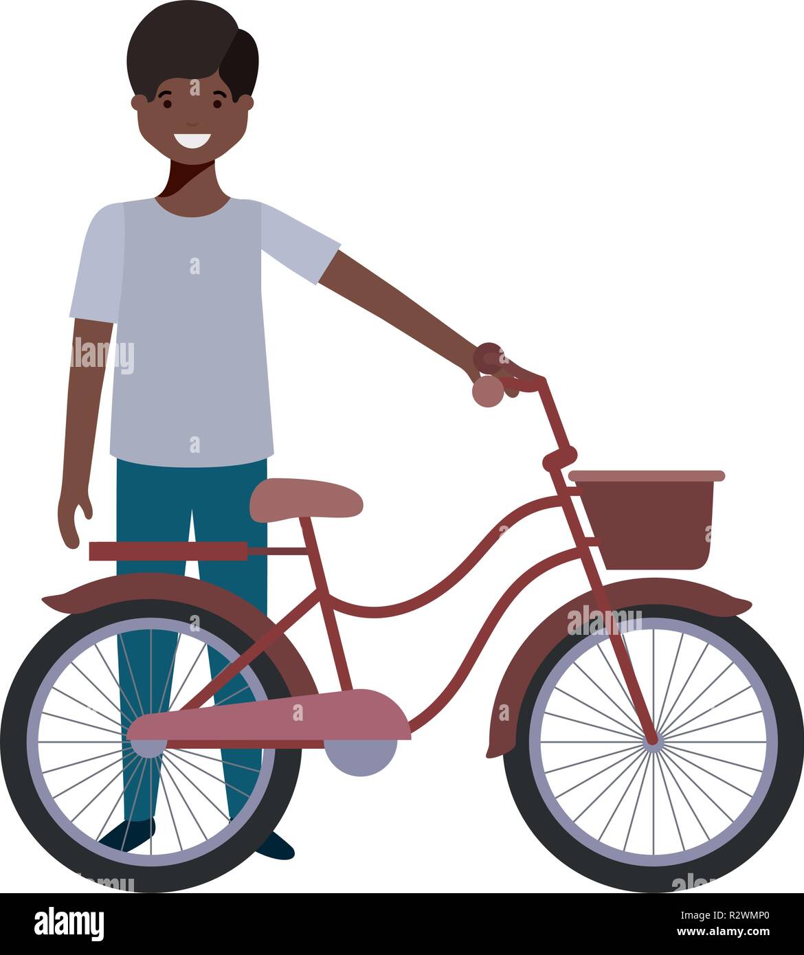 boy with bicycle avatar character Stock Vector Image & Art - Alamy