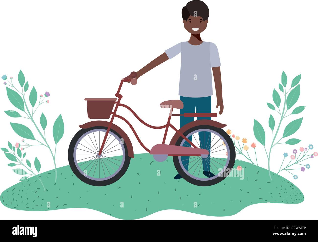 boy with bicycle avatar character Stock Vector Image & Art - Alamy