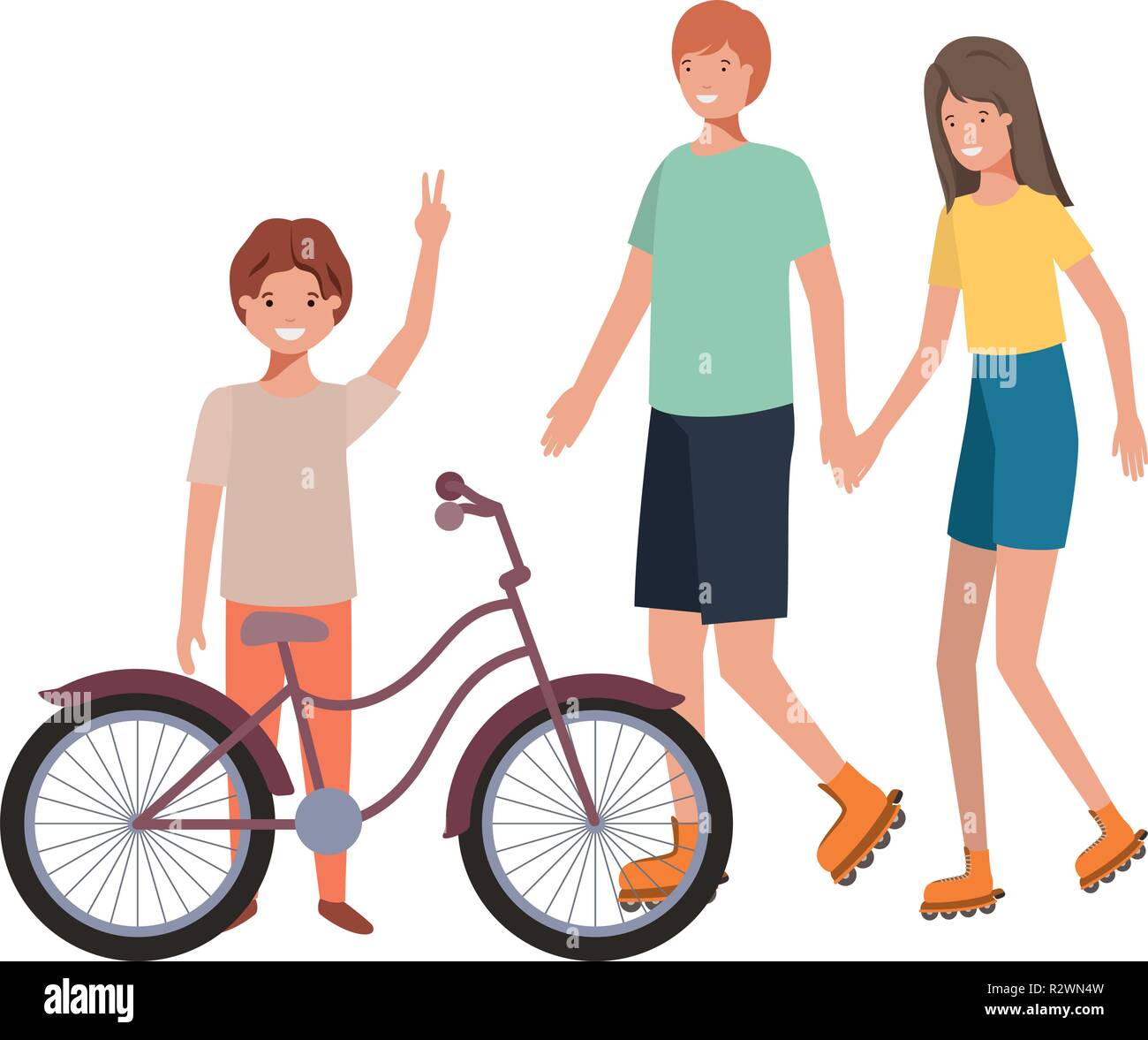 group of people with bicycle avatar character Stock Vector Image & Art ...