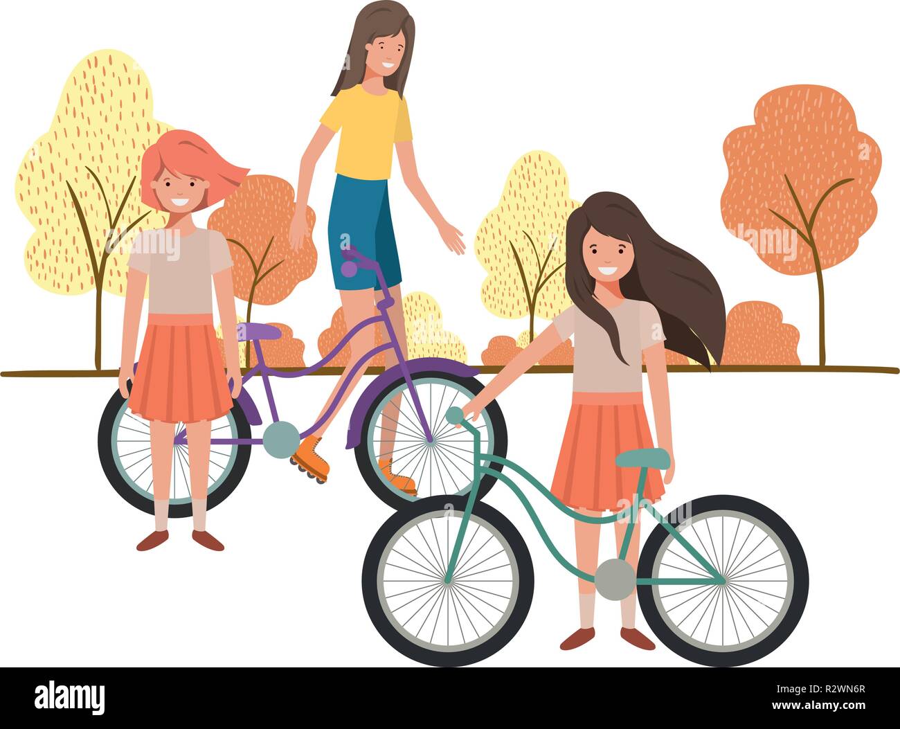White girls bike Stock Vector Images - Alamy