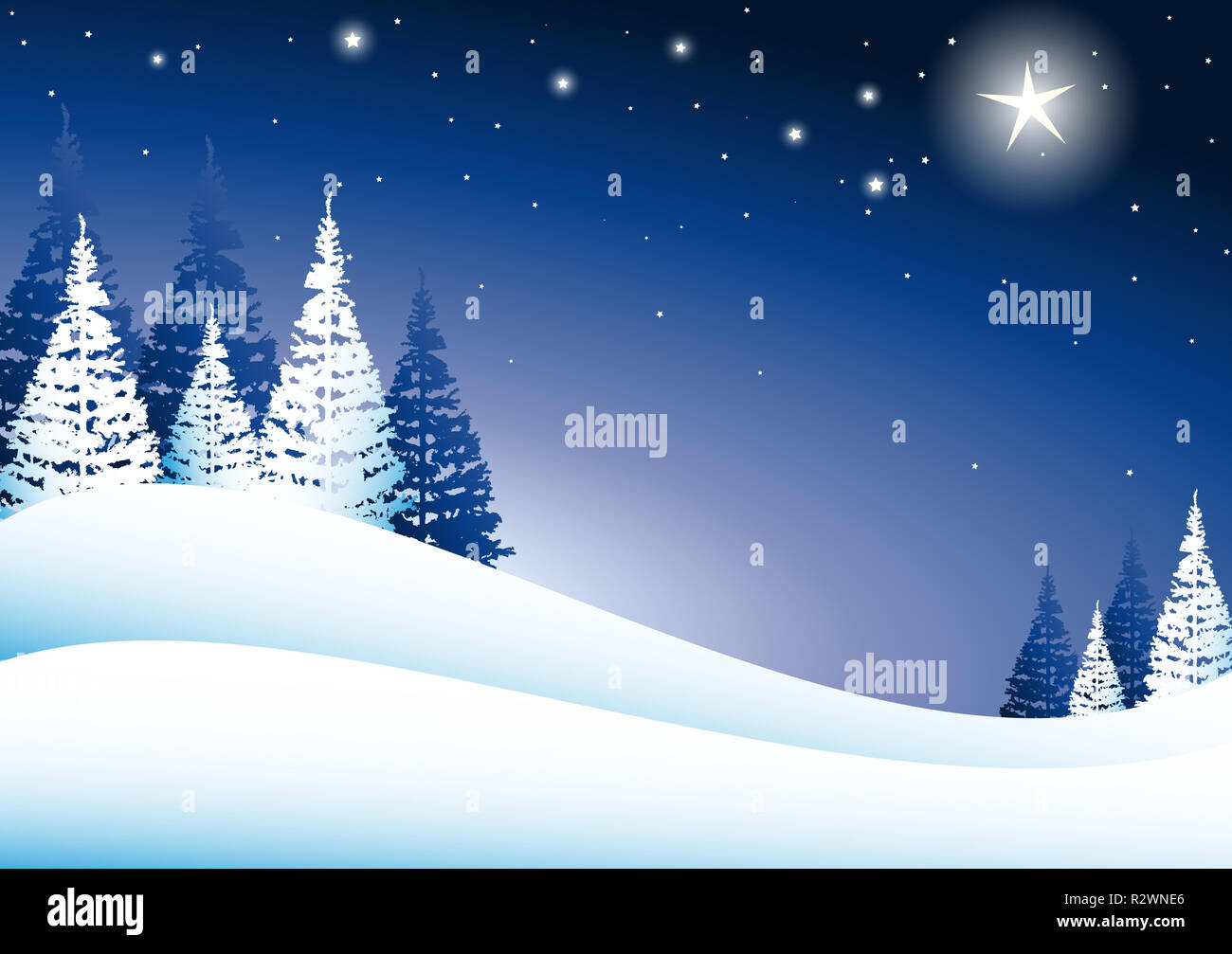 Snowy Night Sky Vector Graphic High Resolution Stock Photography and ...