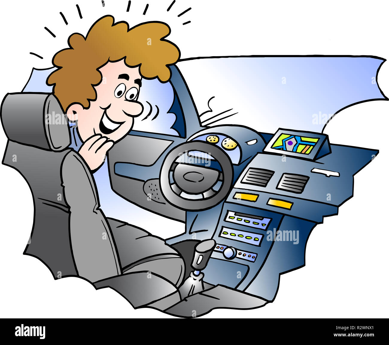 Cartoon Vector illustration of a man there looking looking at equipment ...
