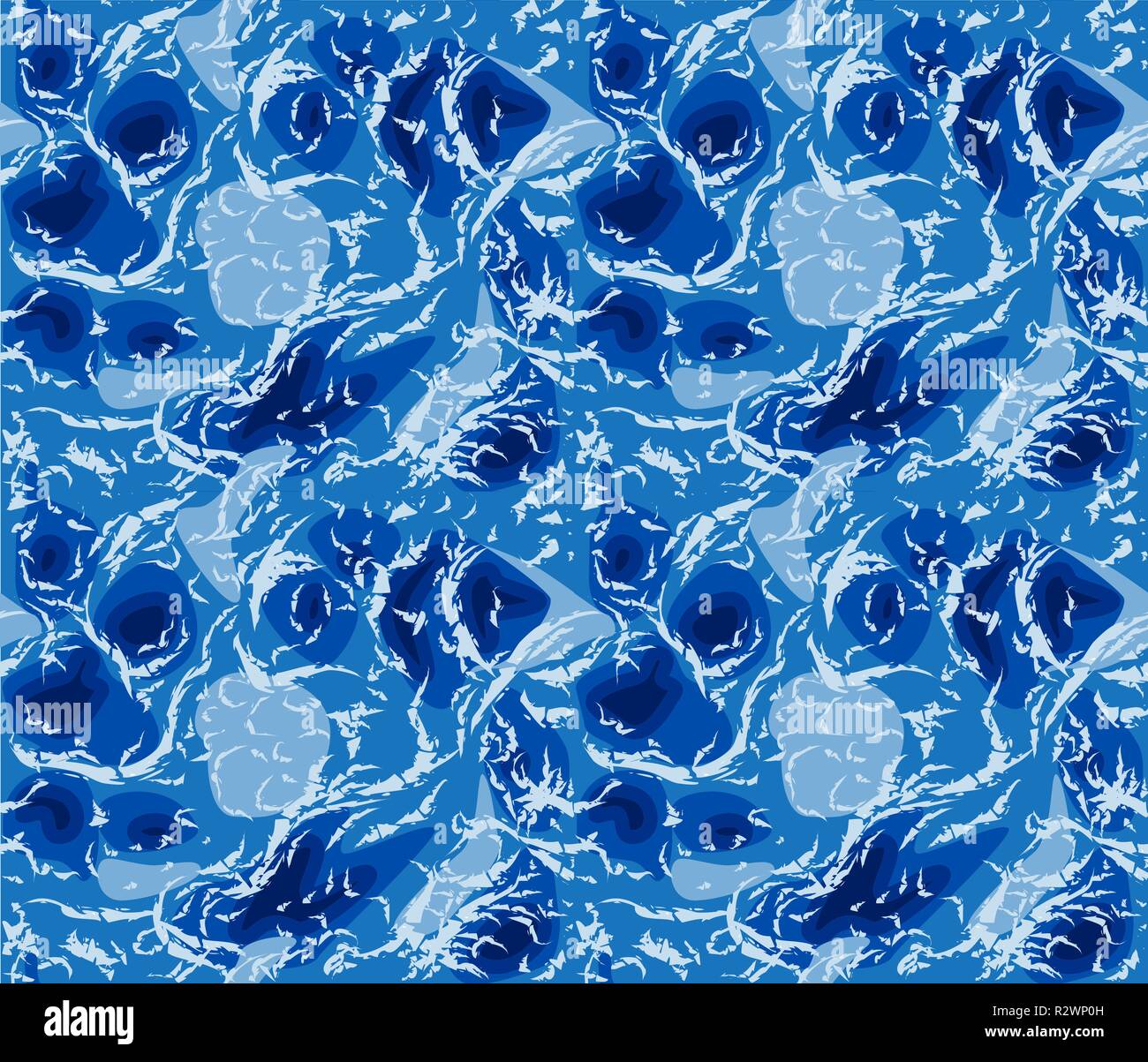 Seamless pattern with deep blue sea waves, vector illustration Stock ...
