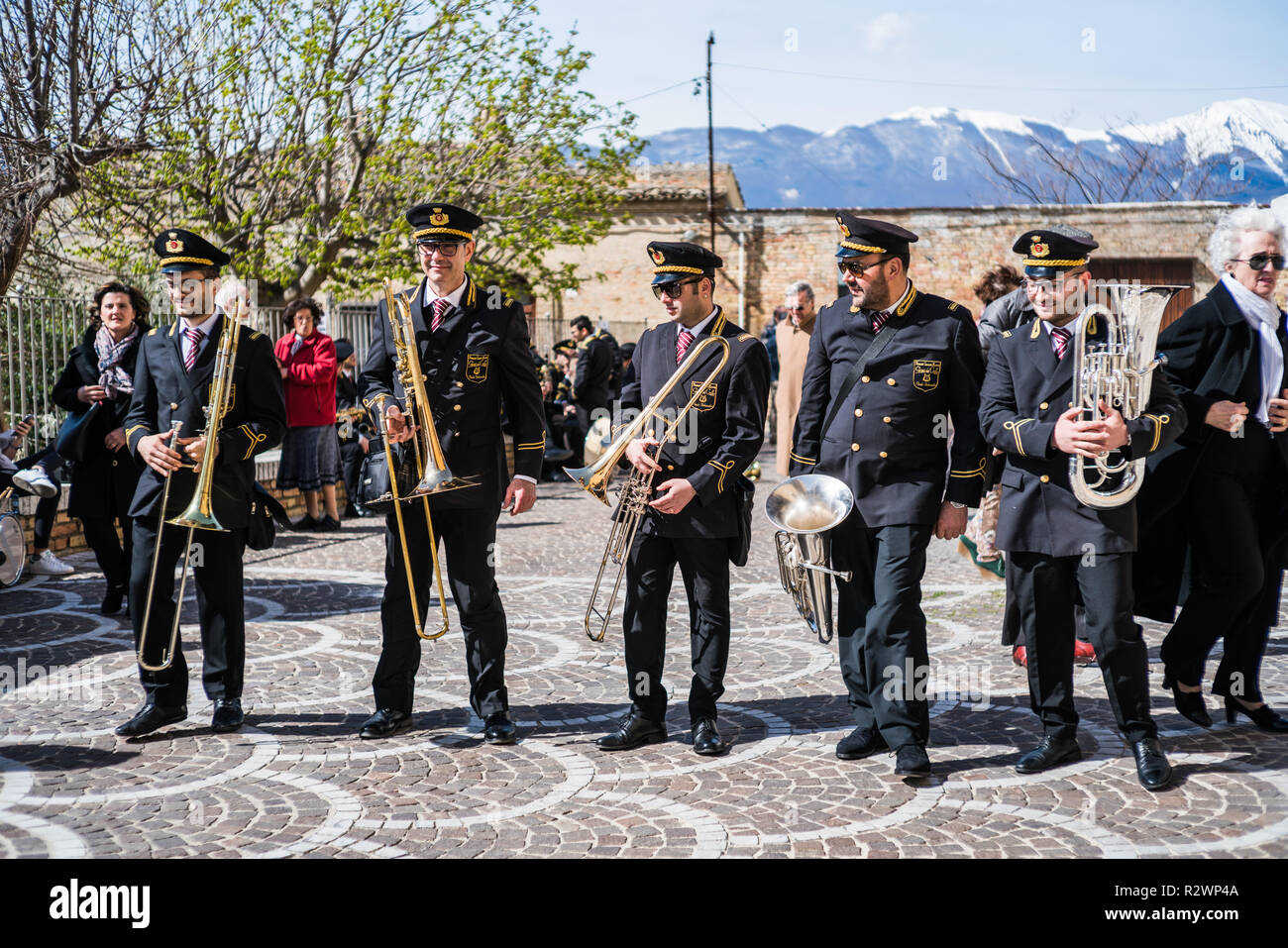 Easter processions in the street of the village Penne, Italy, Europe ...