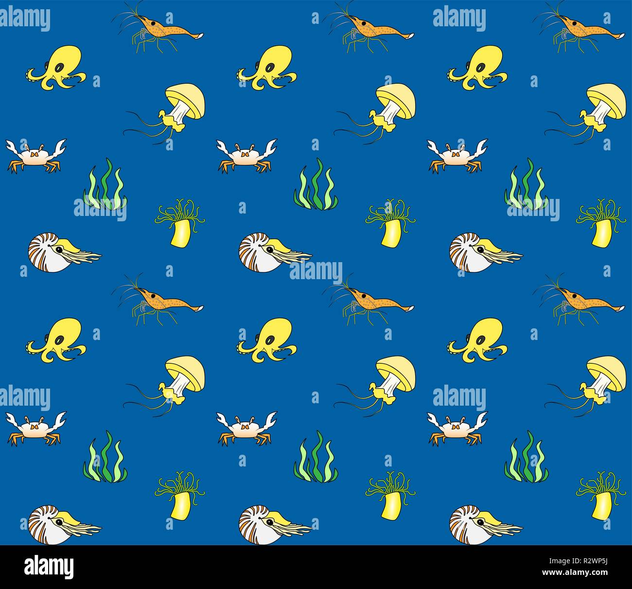 Sea creatures cartoon hi-res stock photography and images - Alamy