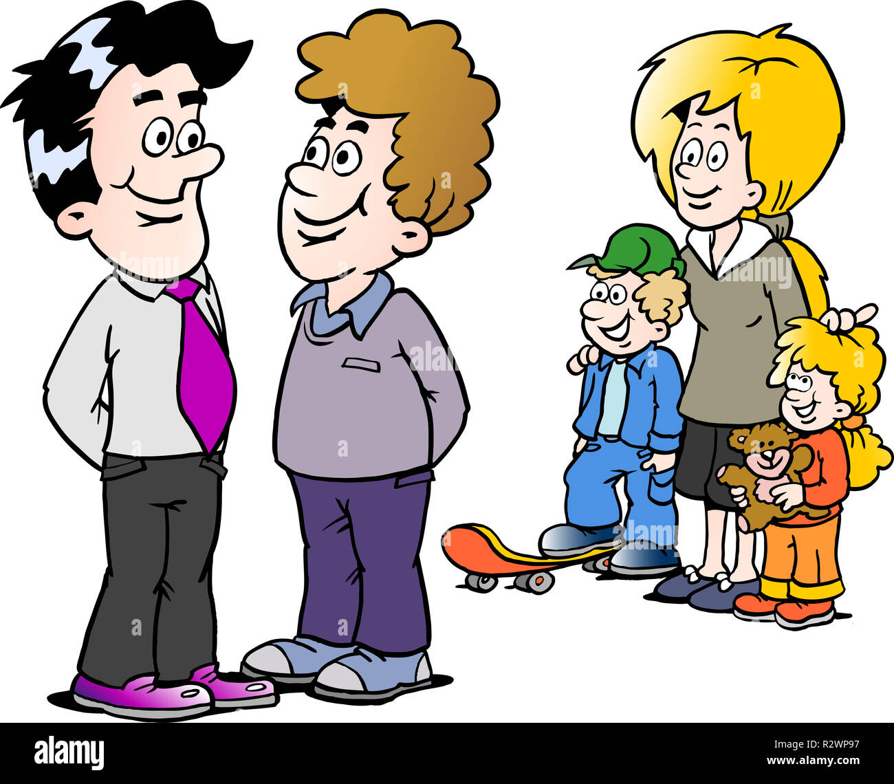 Cartoon Vector illustration of a family man and a businessman Stock ...