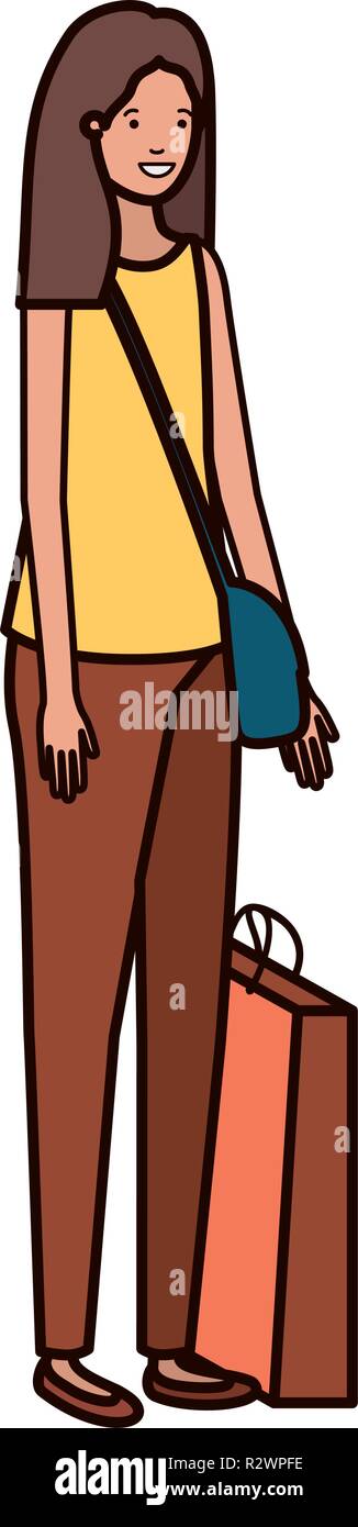 young woman of shopping avatar character Stock Vector Image & Art - Alamy