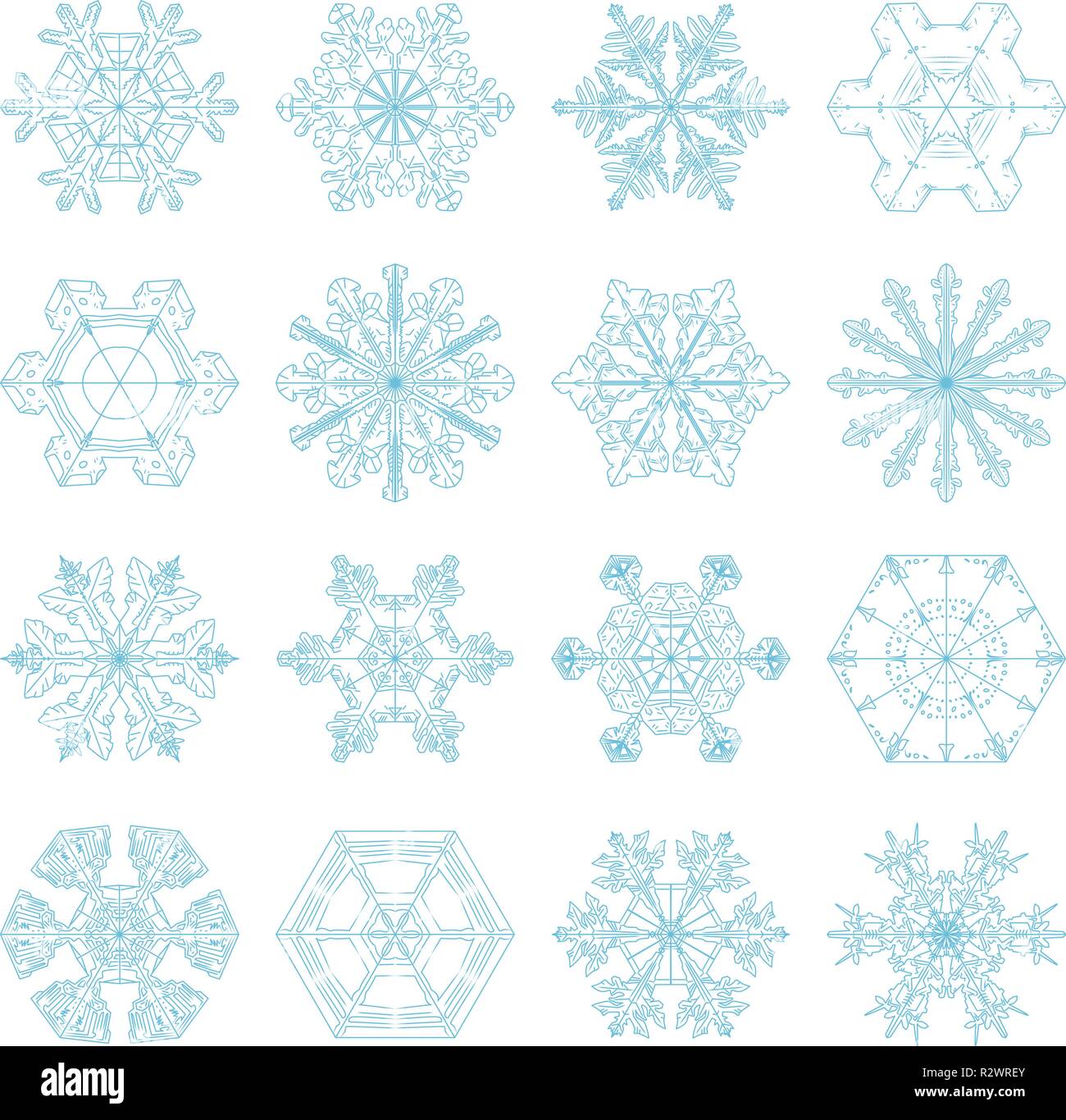 Set of different snowflakes, vector illustration Stock Vector Image ...