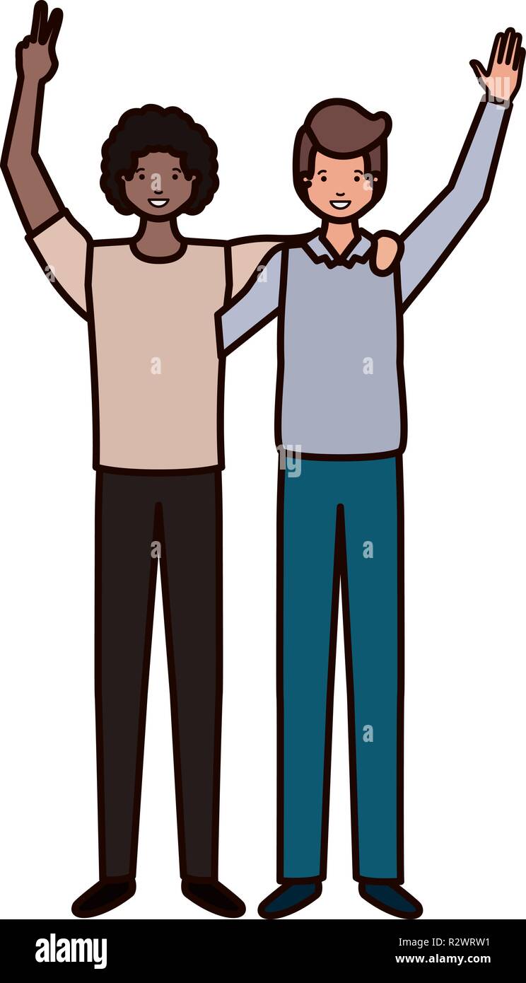 young men with hands up avatar character Stock Vector Image & Art - Alamy
