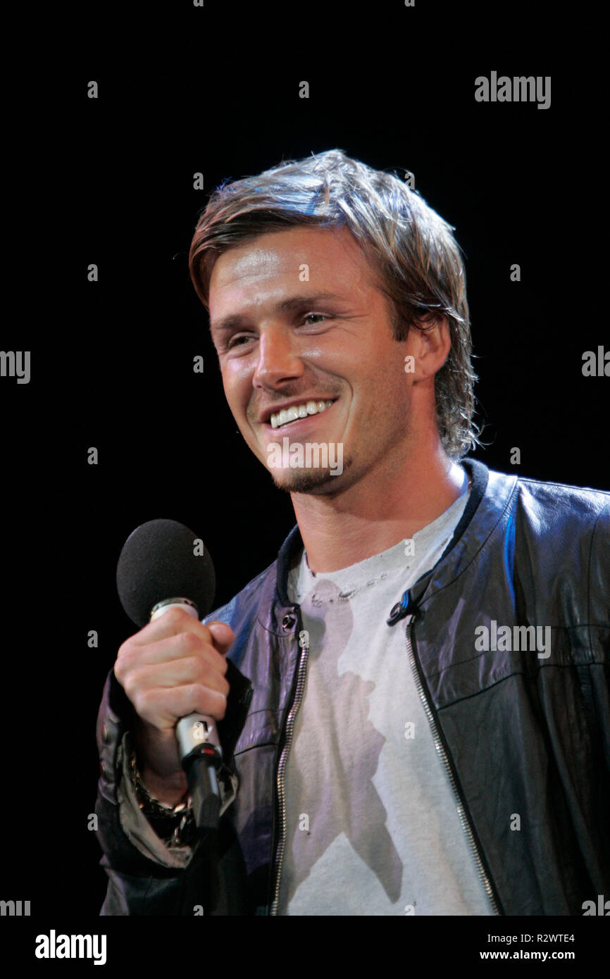 DAVID BECKHAM LIVE 8 HYDE PARK LONDON ENGLAND 02 July 2005 Stock Photo ...