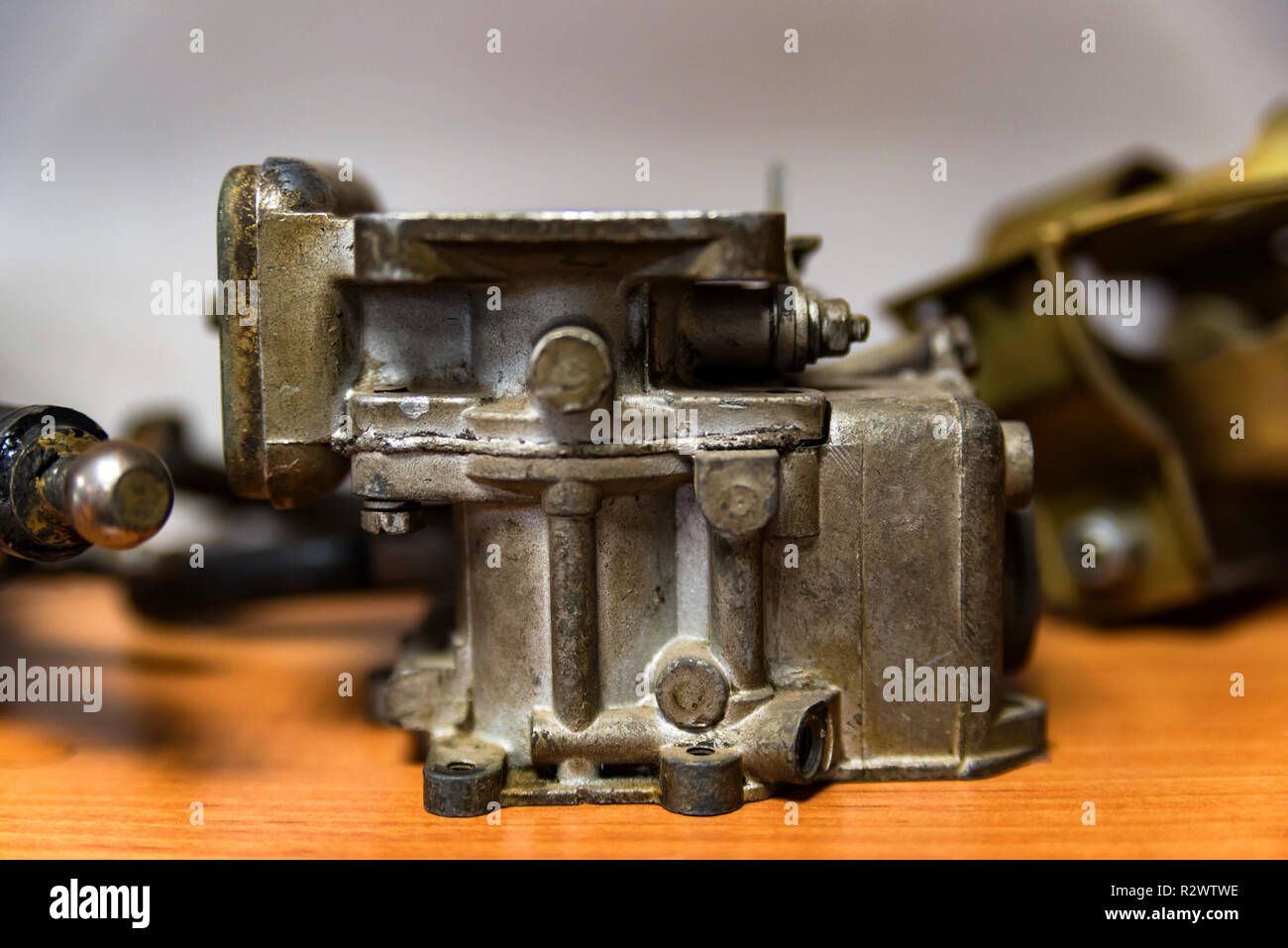 Detail of internal combustion engine in driving school Stock Photo - Alamy