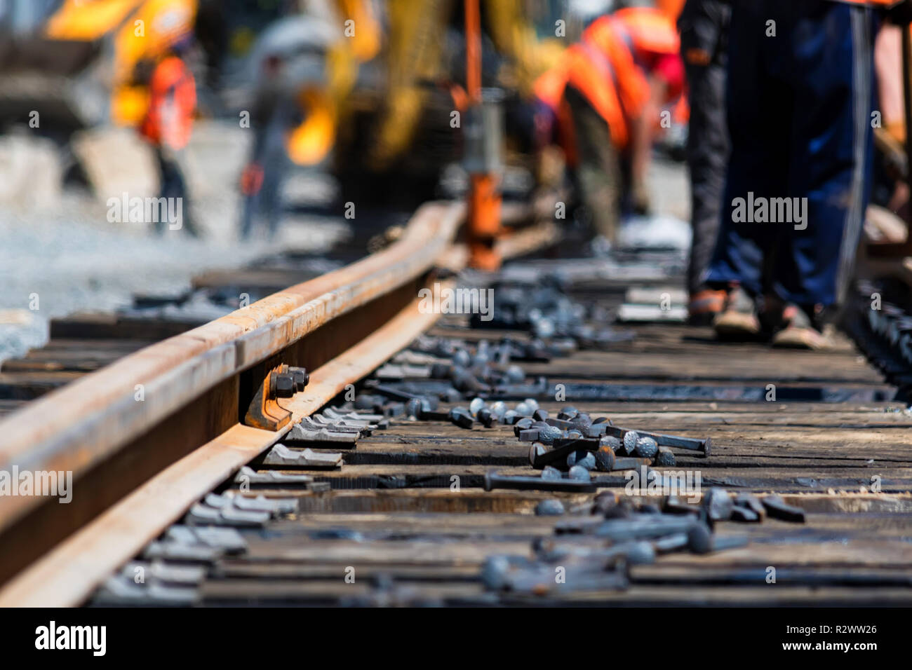 Railway track repair welding hi-res stock photography and images - Alamy