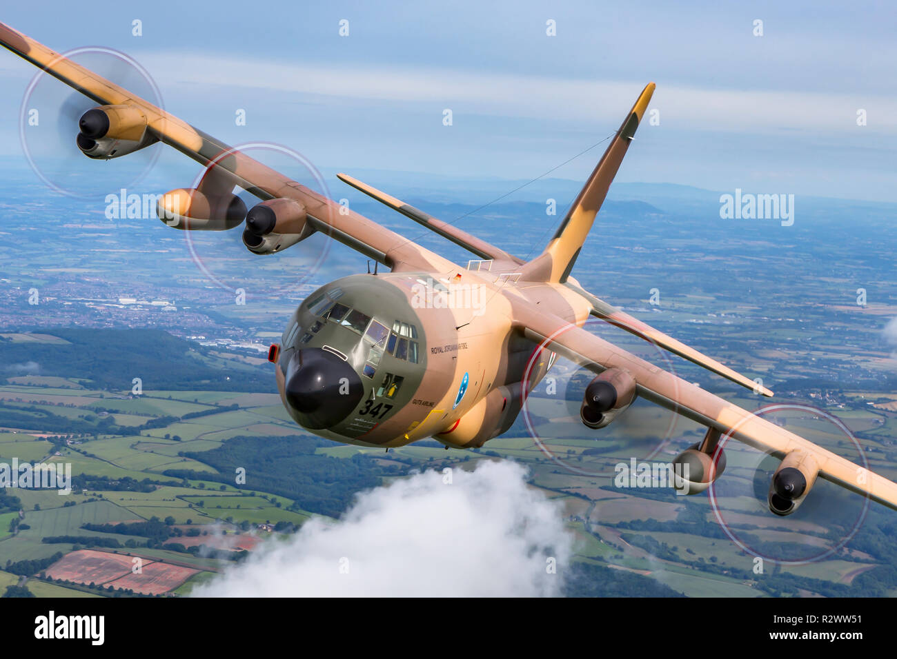 Royal Jordanian Air Force Lockheed C-130 Hercules in flight ...
