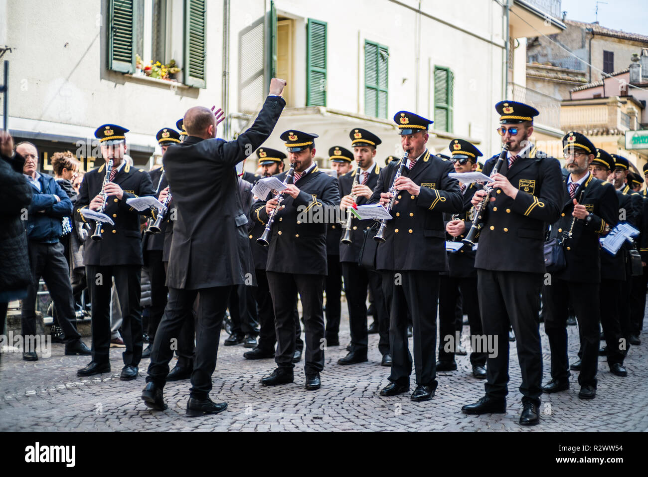 Easter processions in the street of the village Penne, Italy, Europe ...