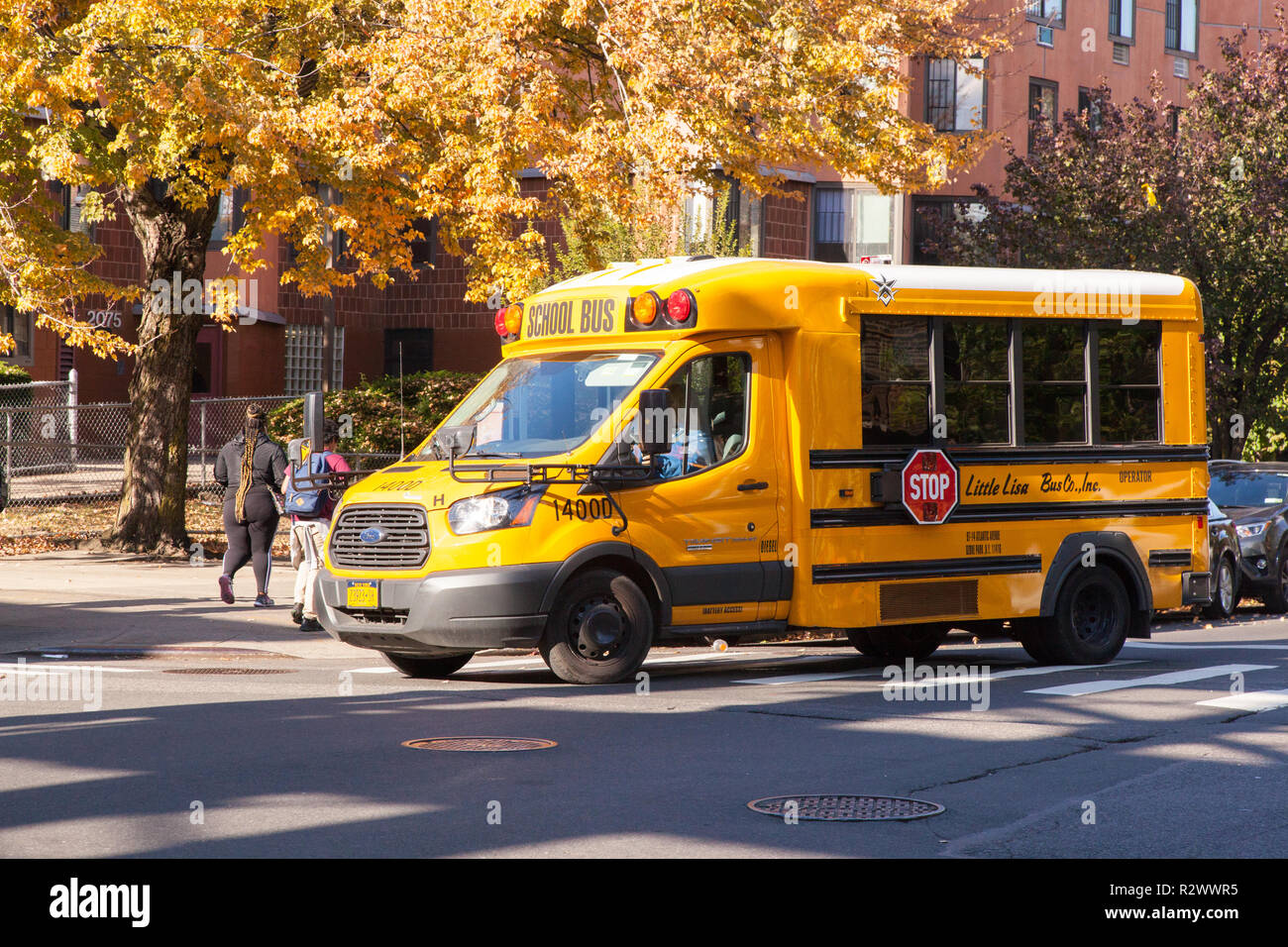 Yellow American school bus , The Bronx, New York, United States of ...