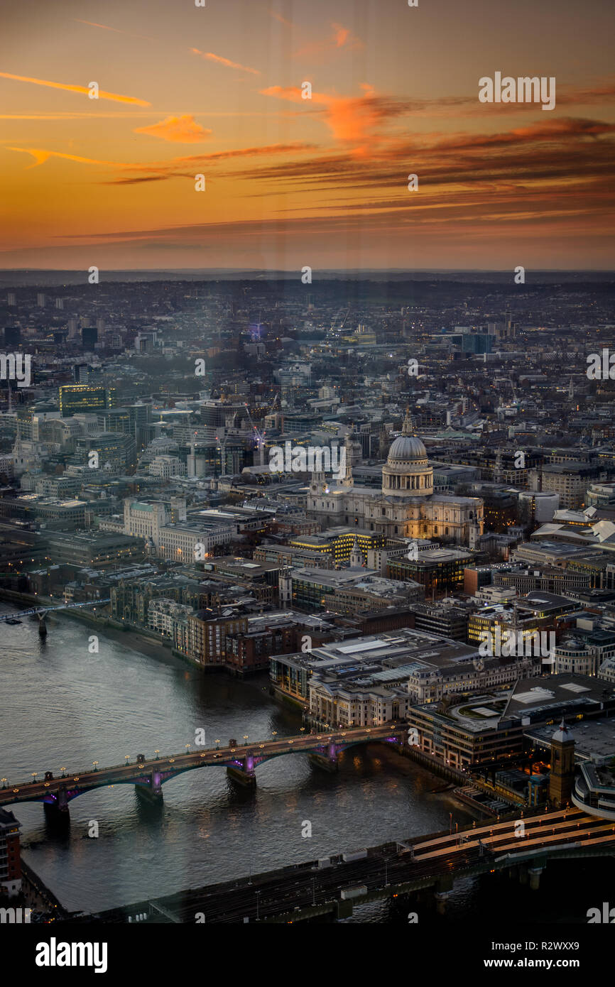 Aerial view of the shard and city of london hi-res stock photography ...