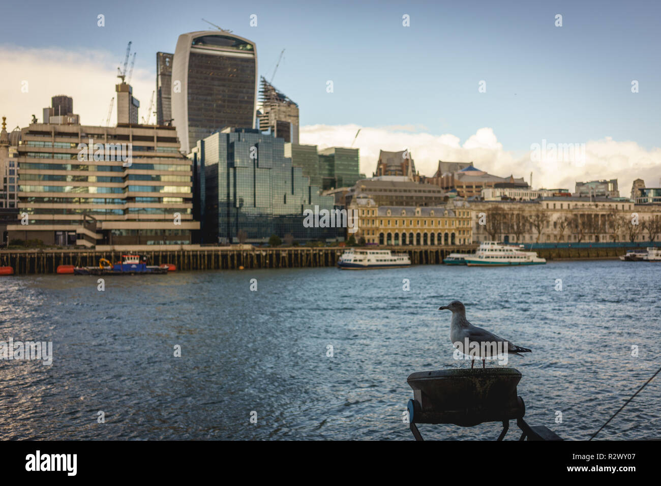 London, UK - February, 2019. Skyscrapers of The City in London from the ...