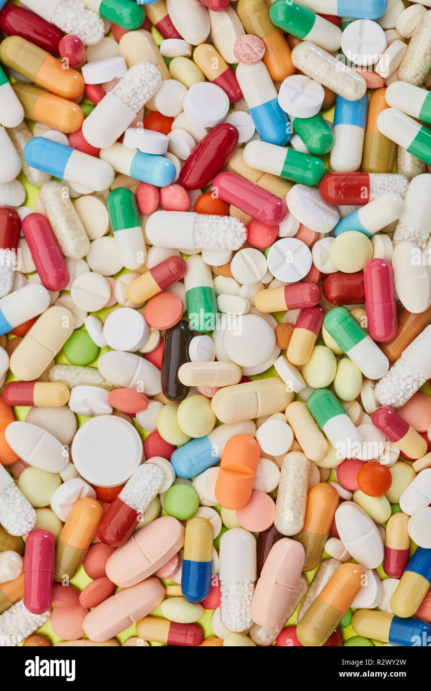 Many different colorful medicines as a background texture Stock Photo ...